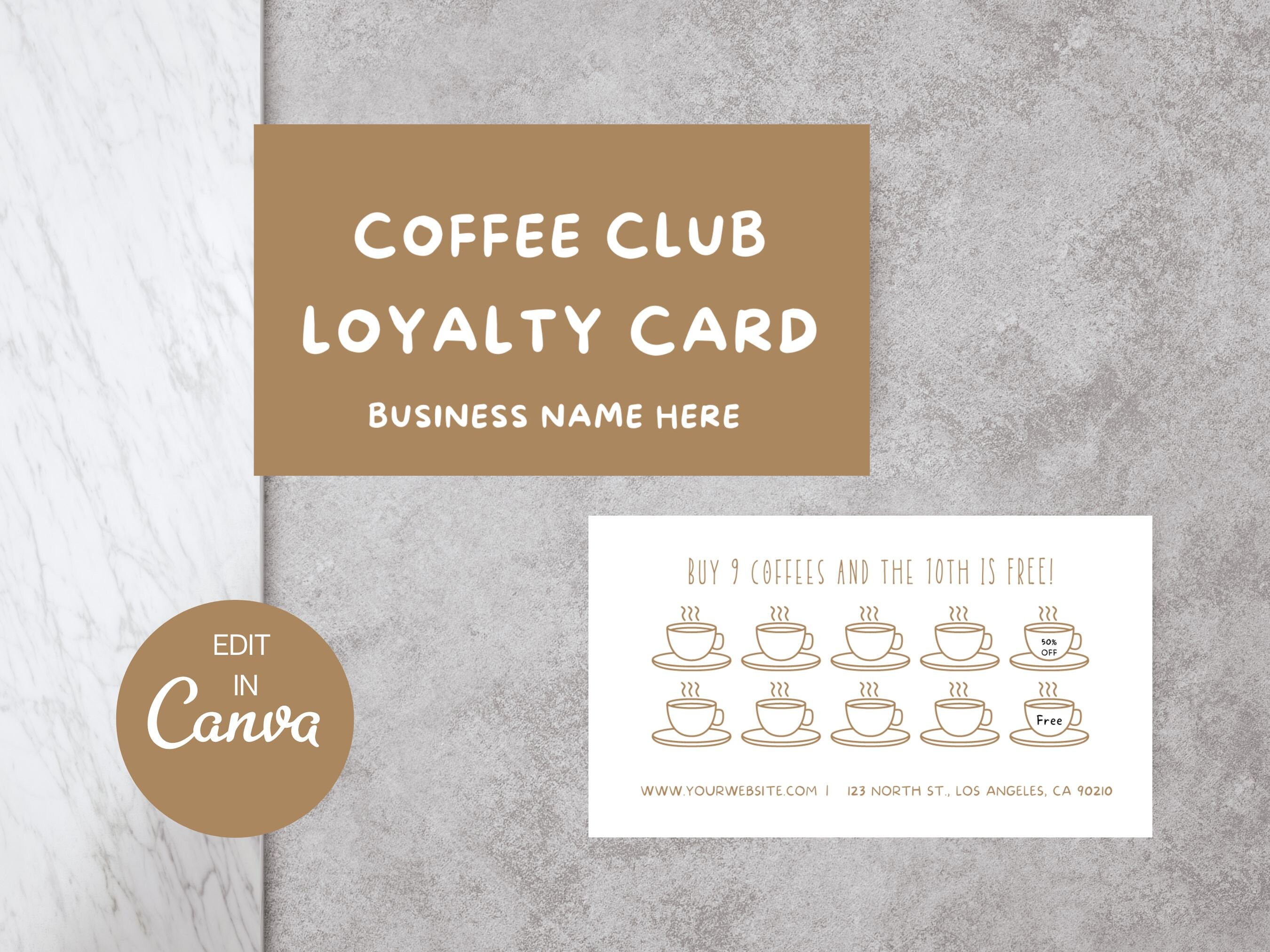 Coffee Loyalty Card Template Coffee Rewards Card Printable, Cafe Stamp ...