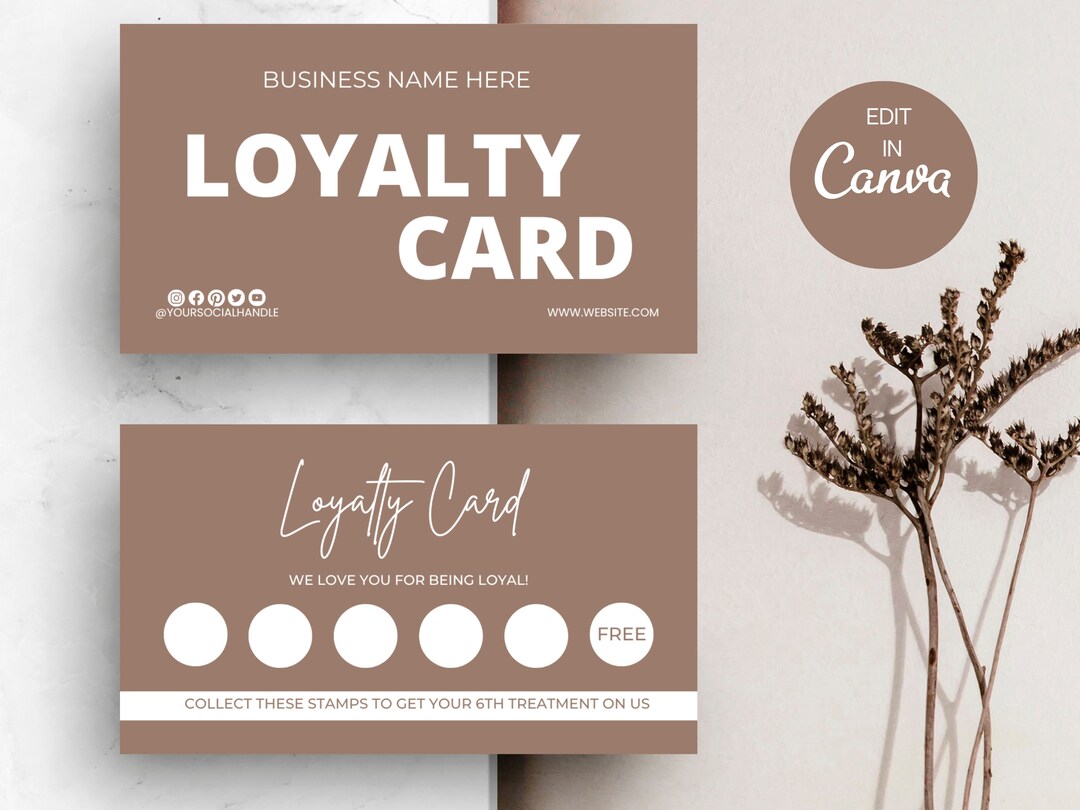 Editable Loyalty Card Template: Modern Rewards Card Design (digital ...