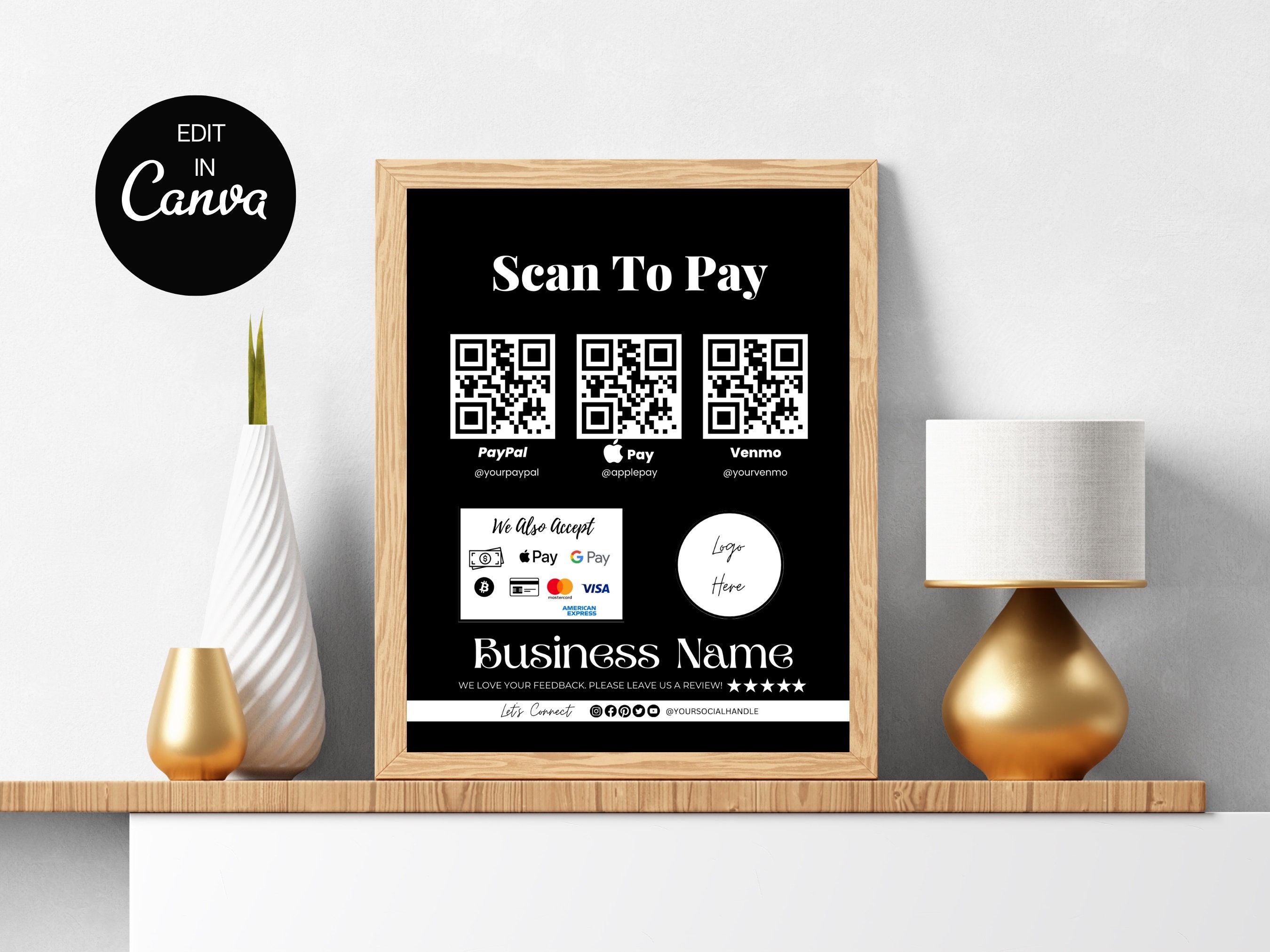 Printable Payment Sign, QR Code Sign Template, Scan to Pay Sign ...