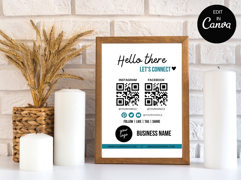 Connect With Us QR Code Sign, Connect With Us Facebook, Follow Us on ...