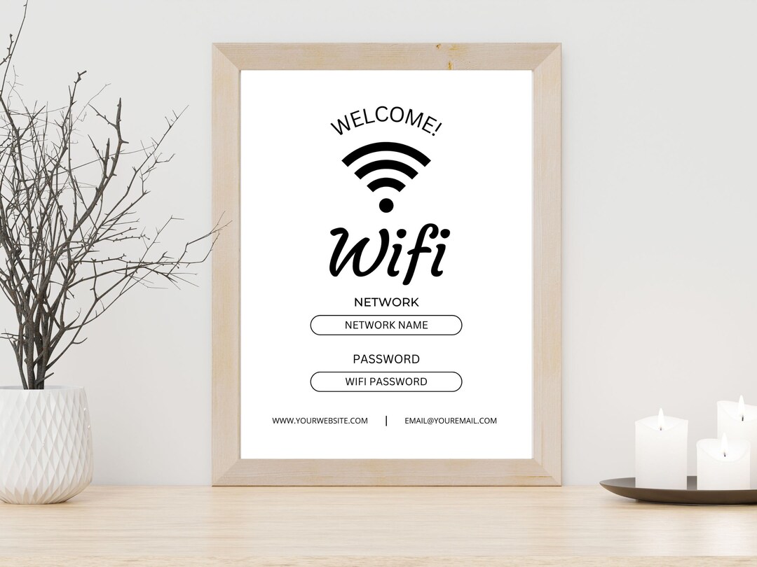 Wifi Password Sign, Editable Wifi Sign Printable Template, Be Our Guest ...