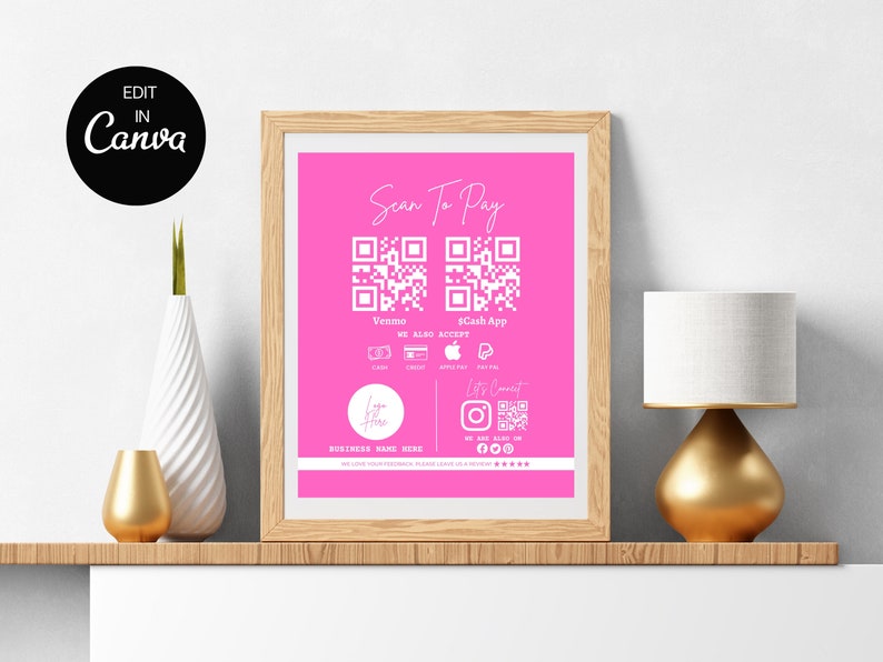 Editable Scan to Pay Sign Printable Scan to Pay Template QR - Etsy