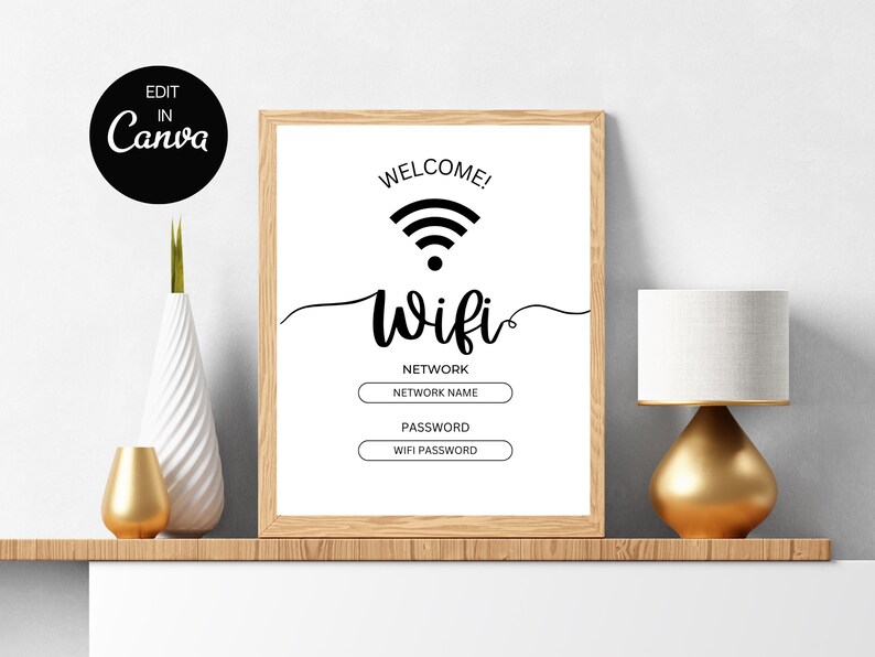 WIFI Password Sign Template Printable Guest Wi-fi Signs - Etsy