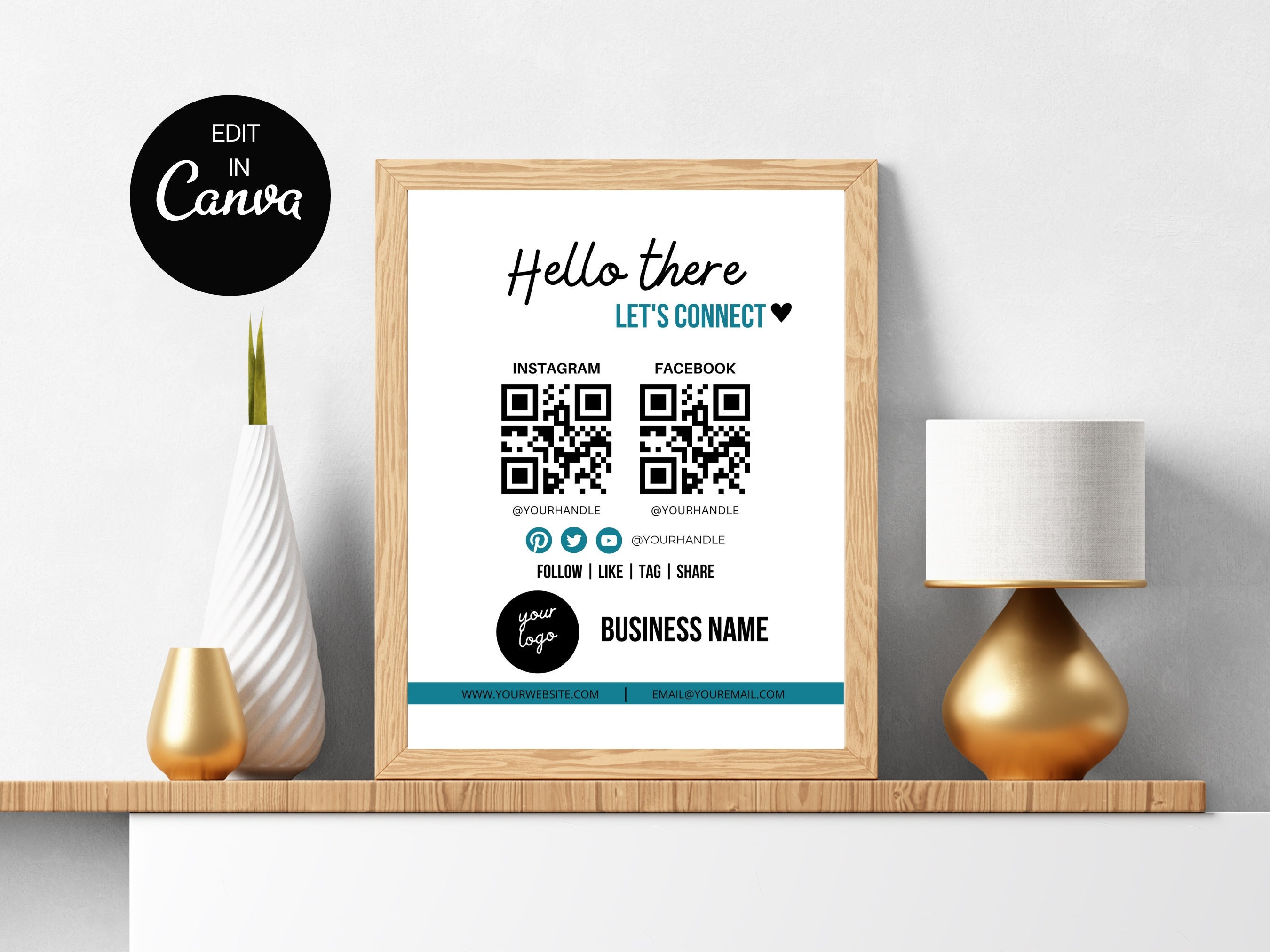 Connect With Us QR Code Sign, Connect With Us Facebook, Follow Us on ...