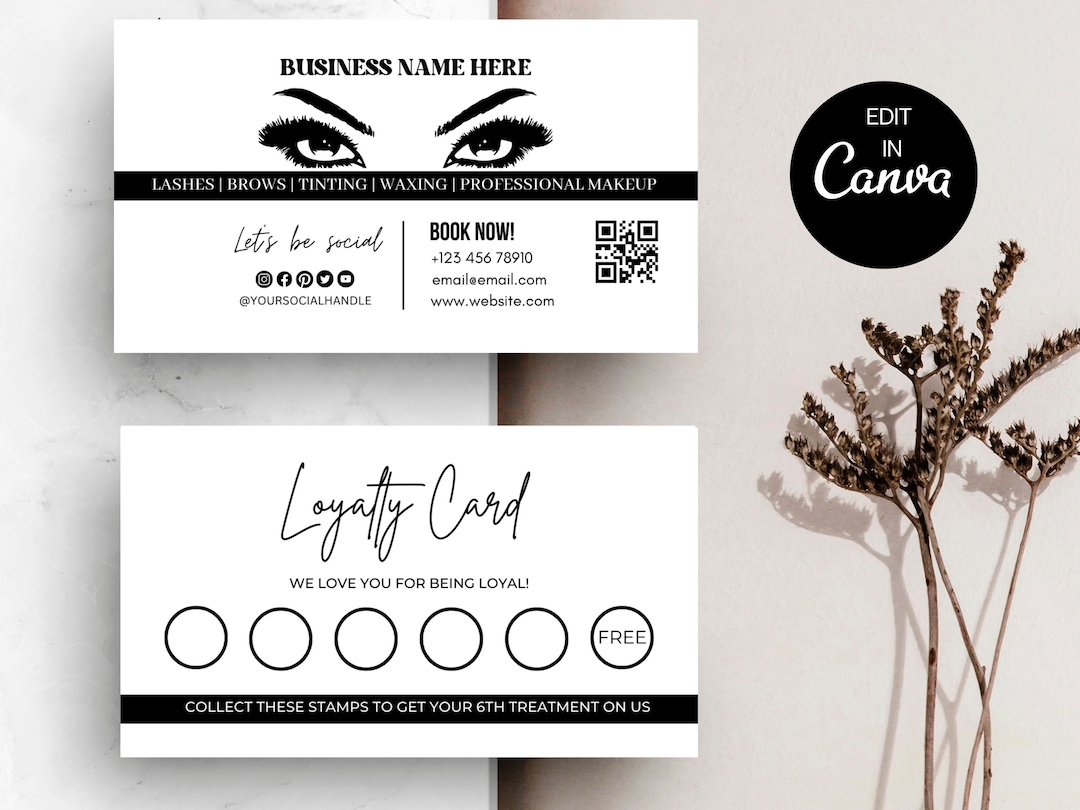 Loyalty Card Lashes Editable Lash Loyalty Card Template Lash Discount ...