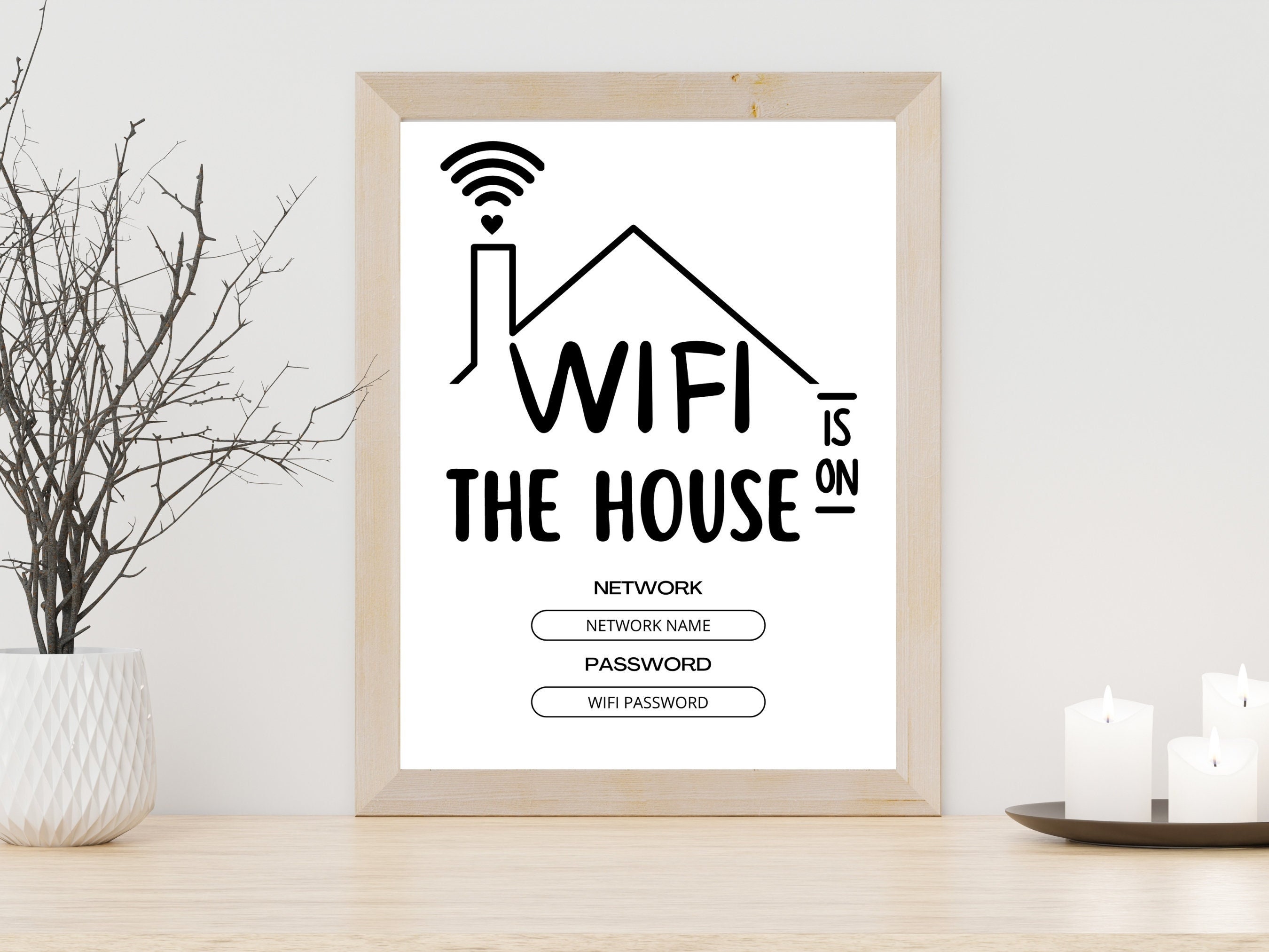 Wifi Password Sign, Printable Wifi PDF, Wifi Template, Airbnb Wifi Sign ...