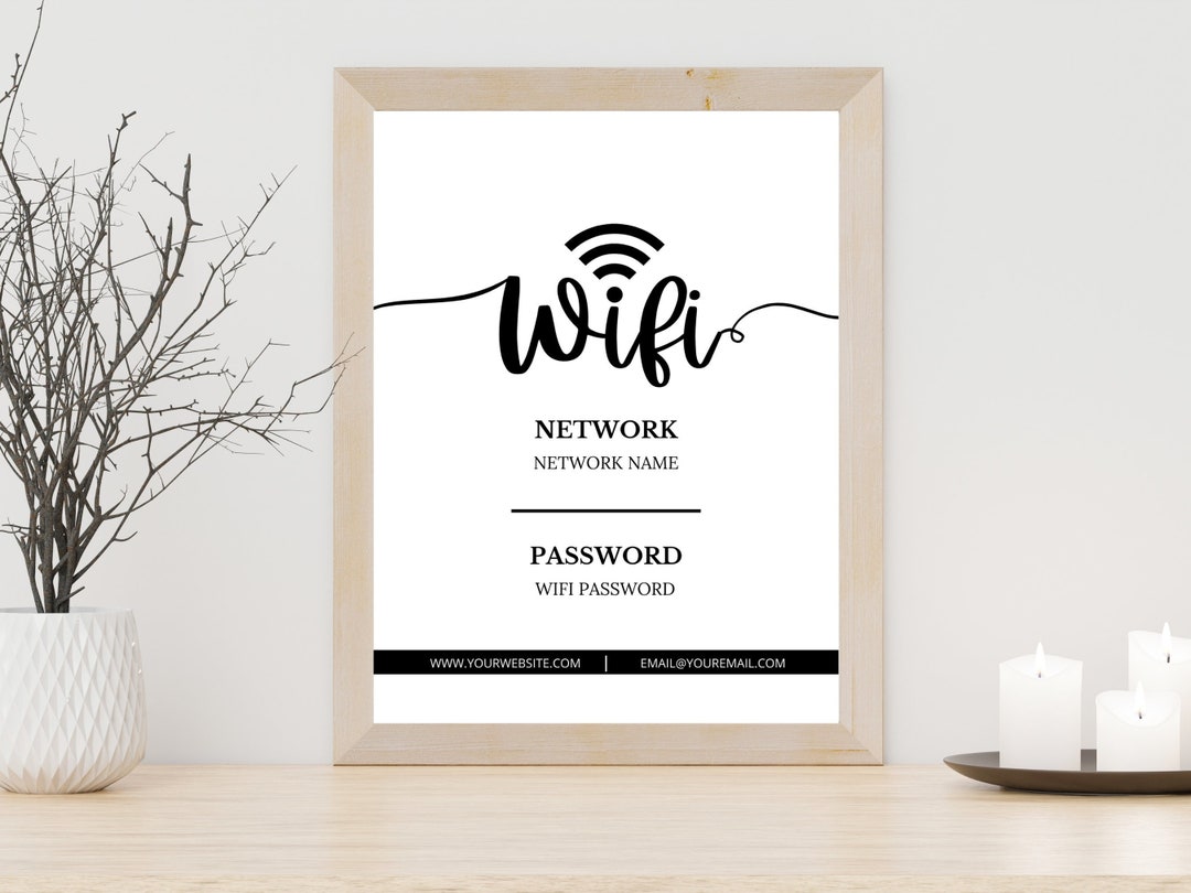 WIFI Password Sign Template Printable Guest Wi-fi Signs Digital ...