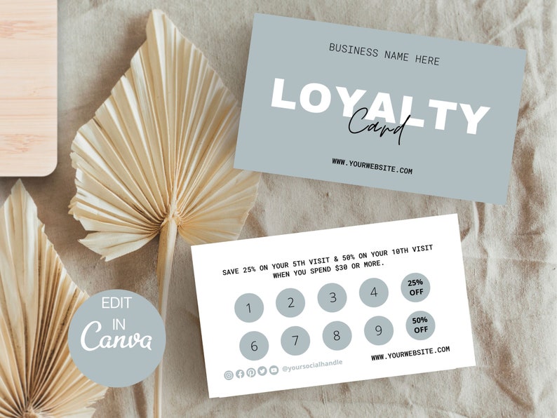 Loyalty Card Template, Printable Loyalty Card, Beauty Rewards Card ...