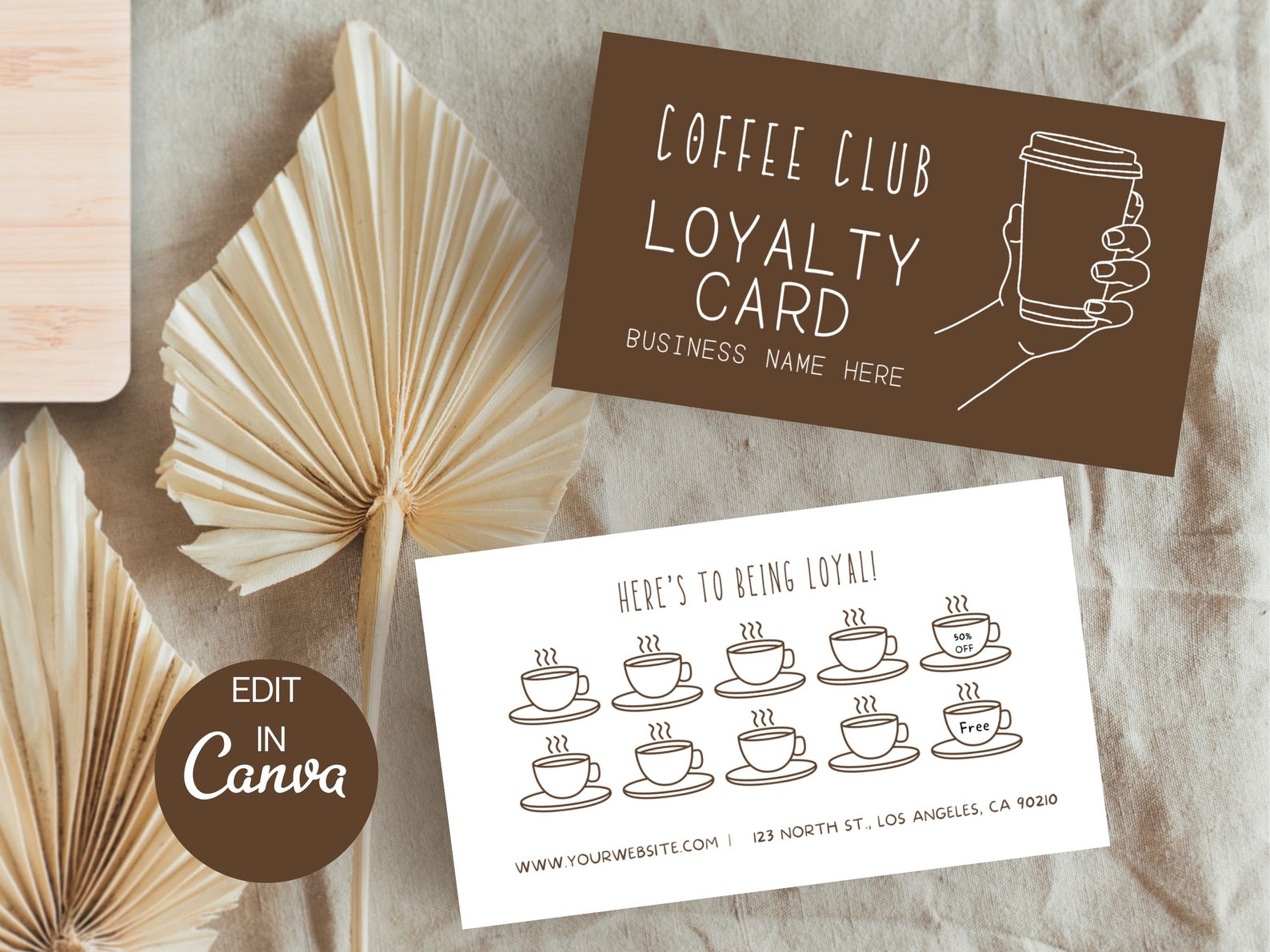 Coffee Shop Loyalty Card, Loyalty Card Template, Customer Loyalty Card ...