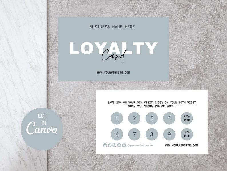 Loyalty Card Template, Printable Loyalty Card, Beauty Rewards Card ...
