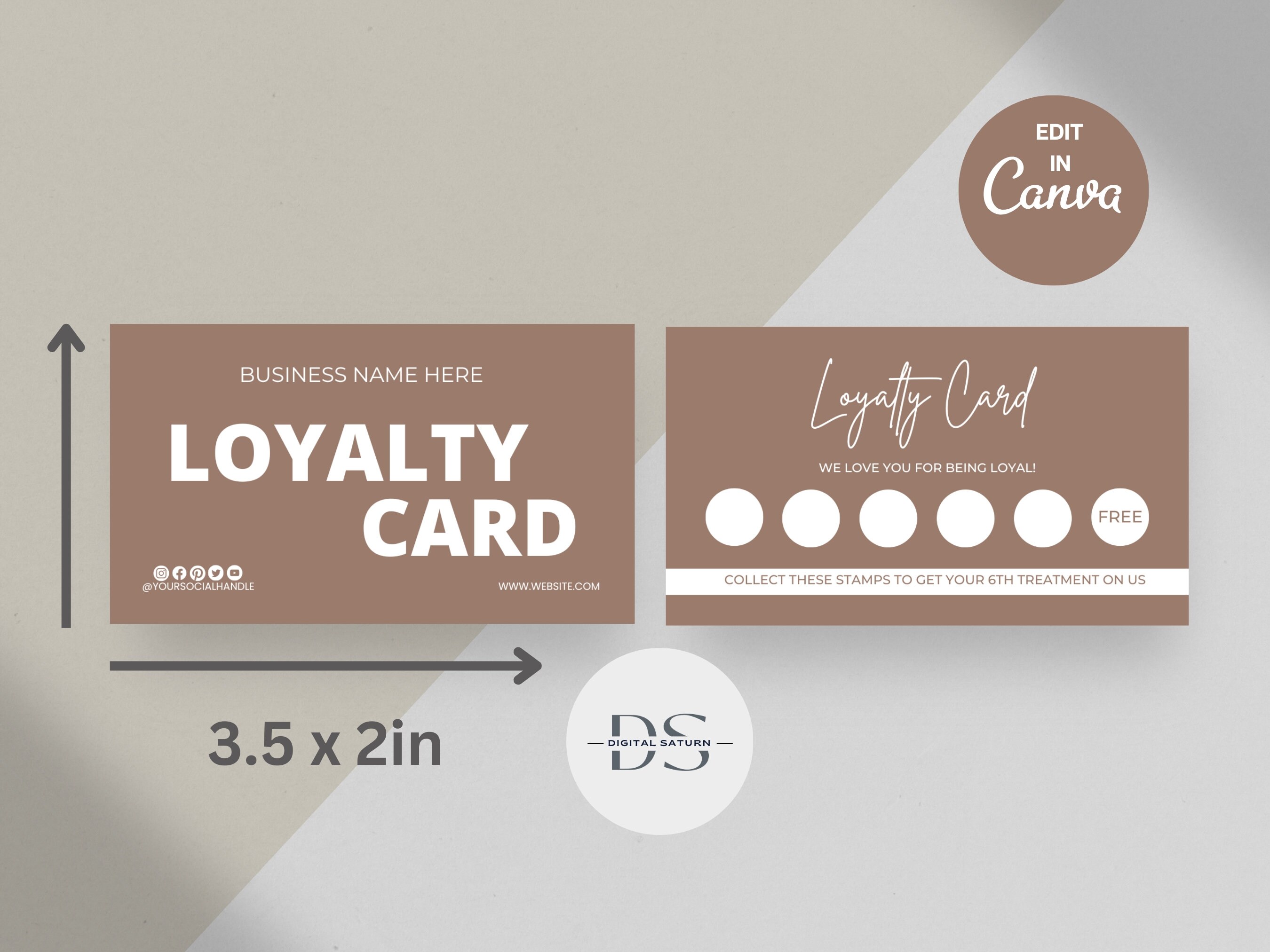 Loyalty Card Template, Modern Customer Loyalty Cards, Editable Rewards ...