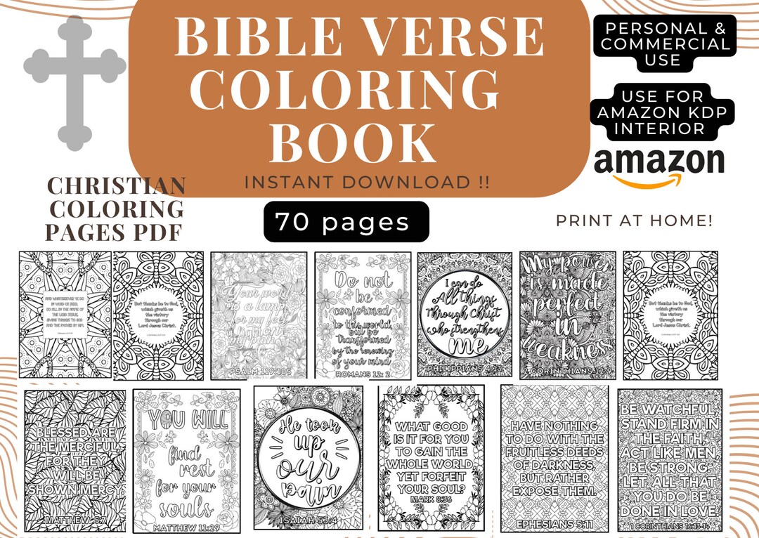 Bible Verse Coloring Pages, HUGE 70 Page Bundle, Scripture Coloring ...