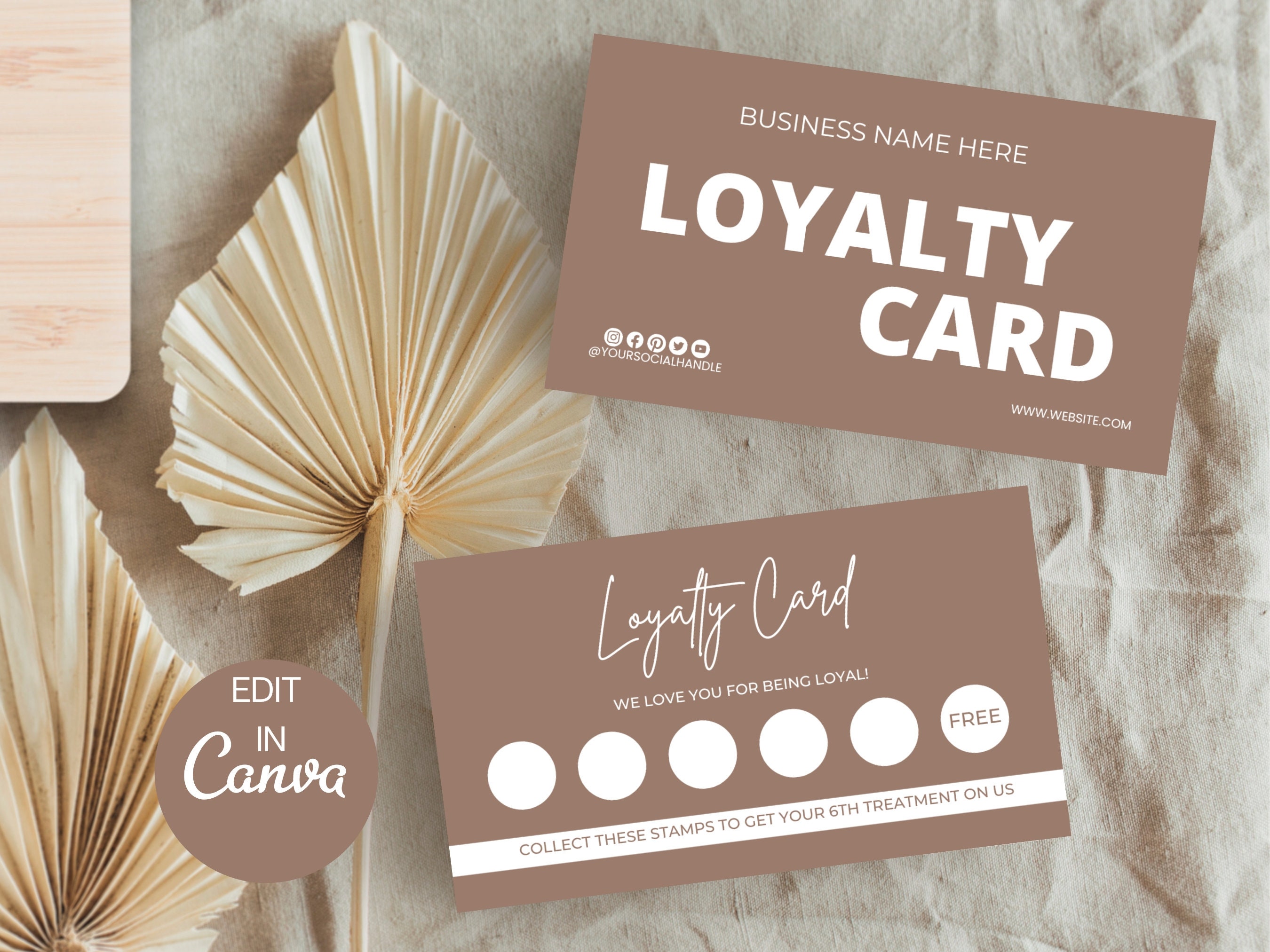 Loyalty Card Template, Modern Customer Loyalty Cards, Editable Rewards ...