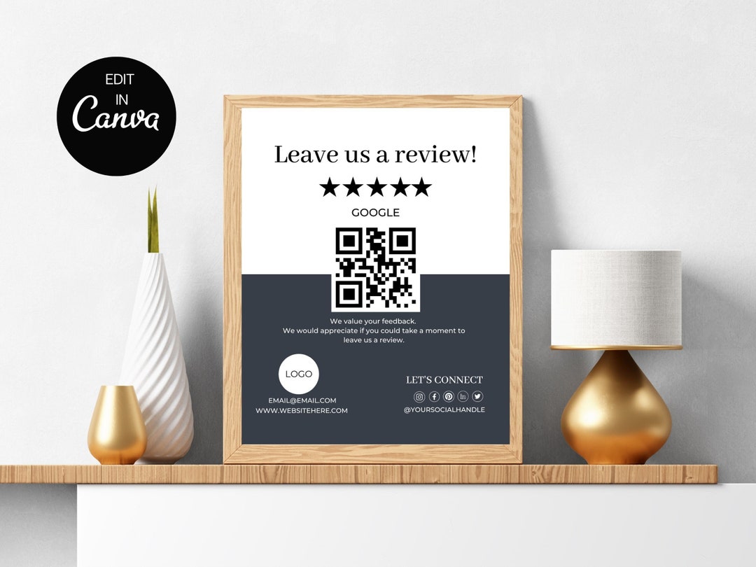 Ask for Review QR Code Sign Template, Google Review Sign, Facebook ...