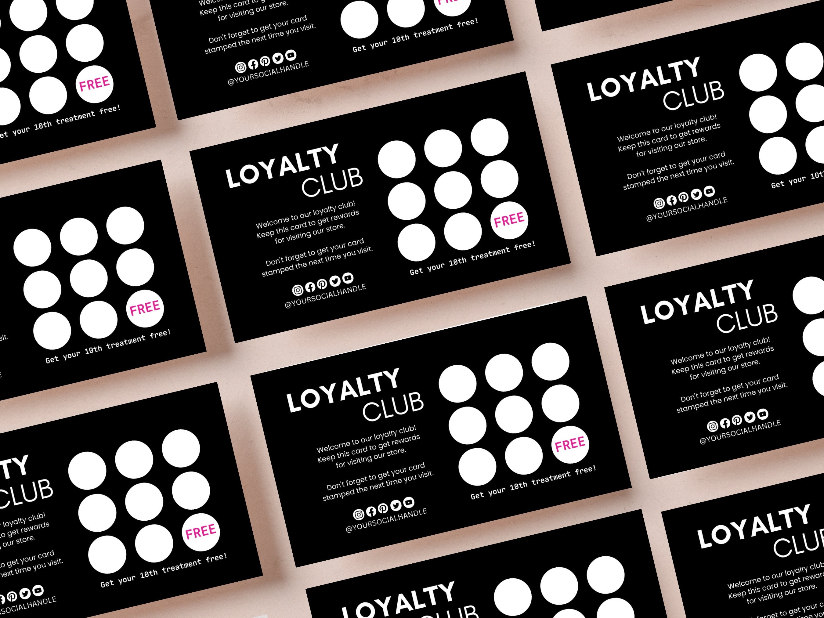 Loyalty Card Template, Credit Card Business Card, Rewards Card, Beauty ...