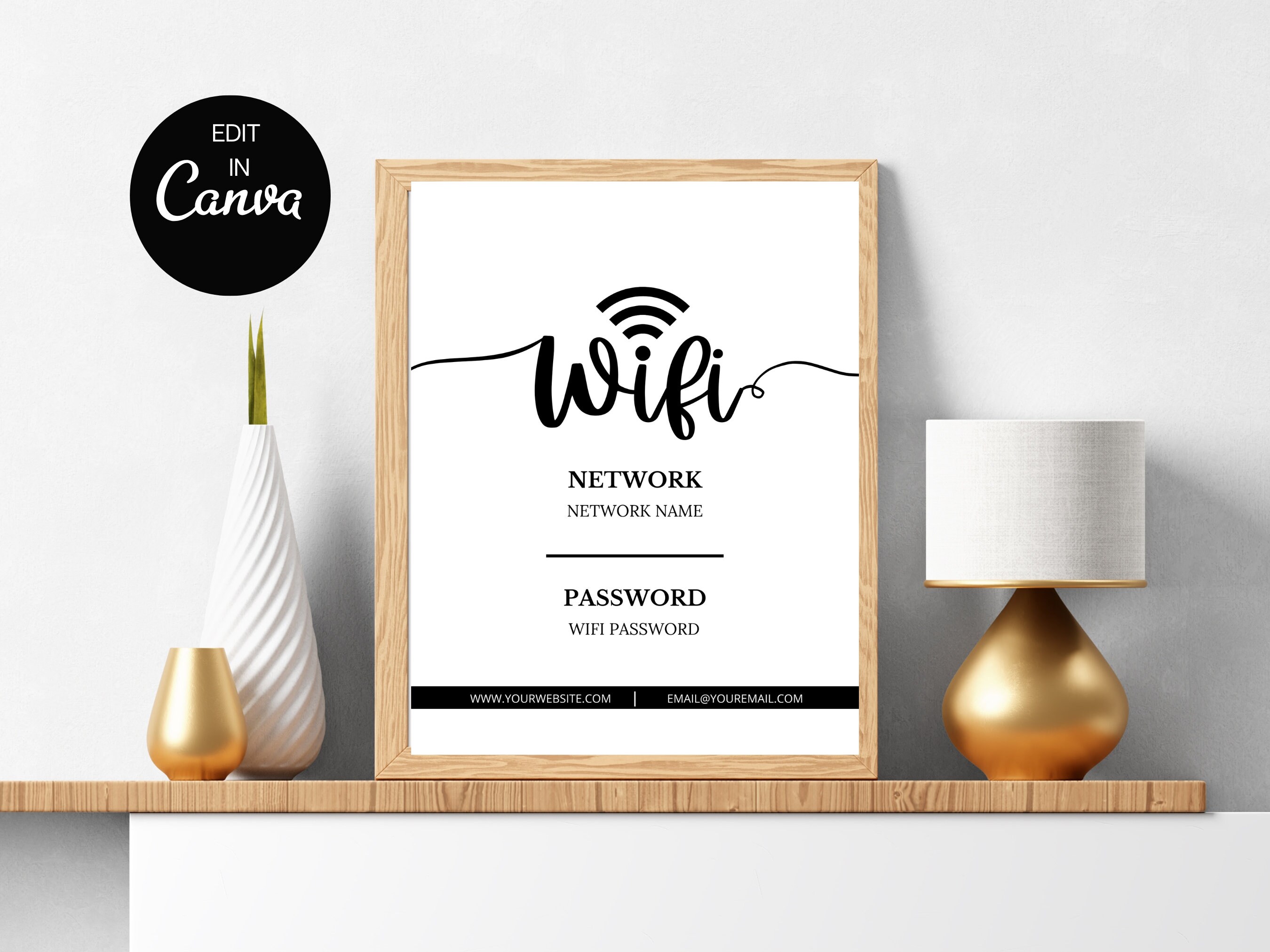 WIFI Password Sign Template Printable Guest Wi-fi Signs Digital ...
