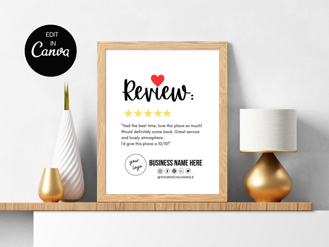 Review Sign Template, Leave Us a Review, Editable Small Business Sign ... Review Sign Template, Leave Us a Review, Editable Small Business Sign ...