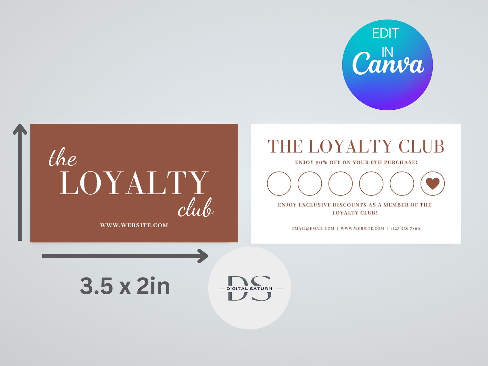 Editable Loyalty Card Template, Boho Loyalty Card, Small Business ...