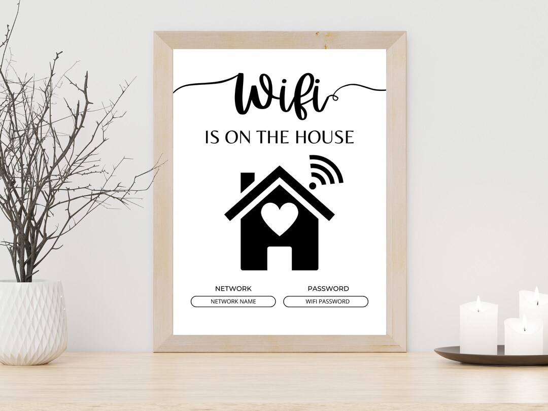 Wifi Password Sign, Printable Wifi Code, Editable Wifi Sign, Guest Room ...