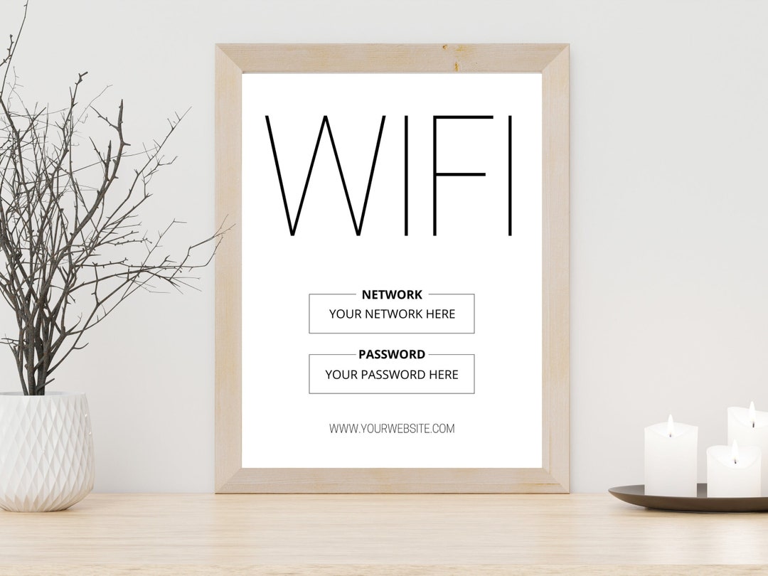 Wifi Password Sign, Editable Wifi Sign Printable Template, Be Our Guest ...