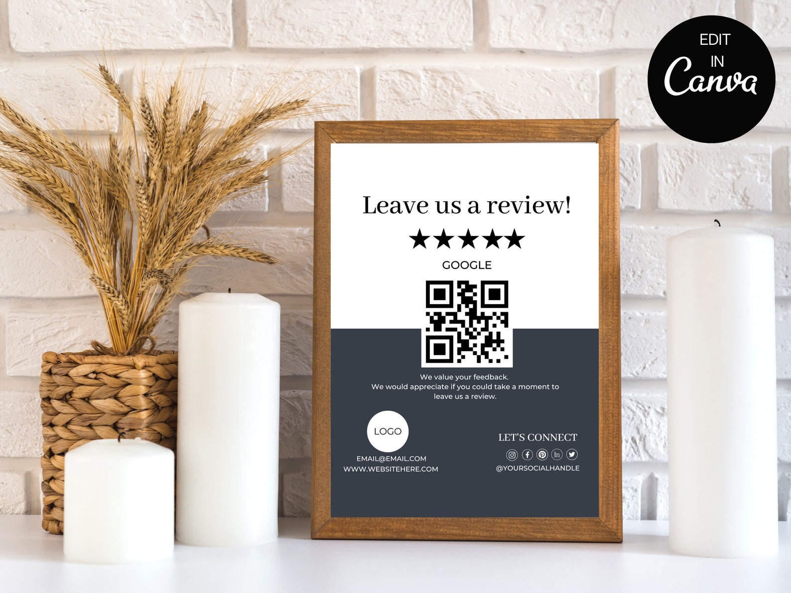 Ask for Review QR Code Sign Template, Google Review Sign, Facebook ...