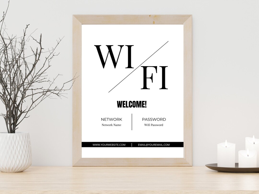 WIFI Password Sign Printable, Wifi Sign, WIFI Password Sign, Editable ...
