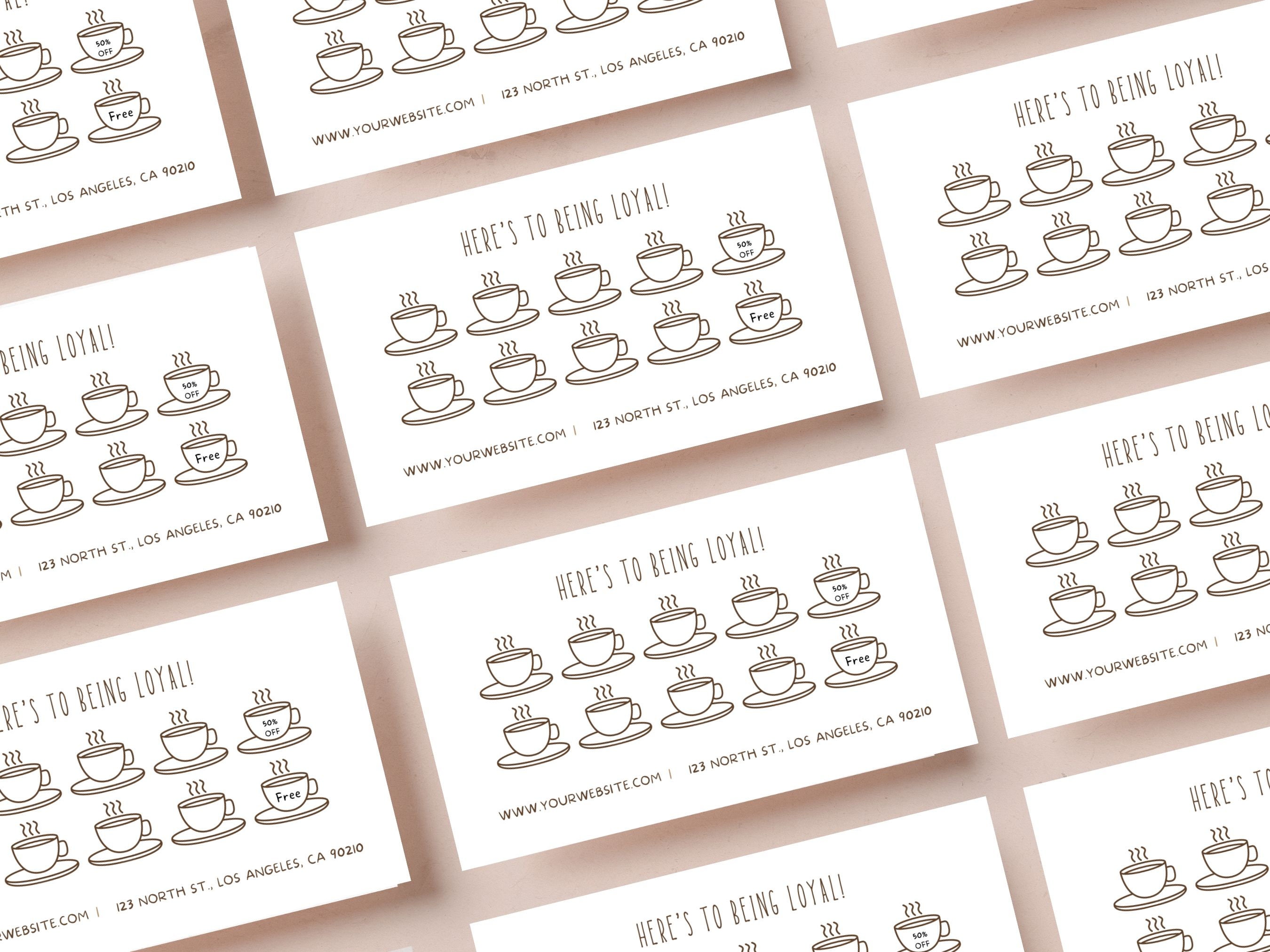 Coffee Shop Loyalty Card, Loyalty Card Template, Customer Loyalty Card ...