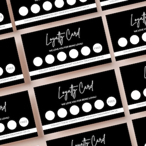 Black Loyalty Card Template, Modern Rewards Card DIY, Printable Loyalty ...