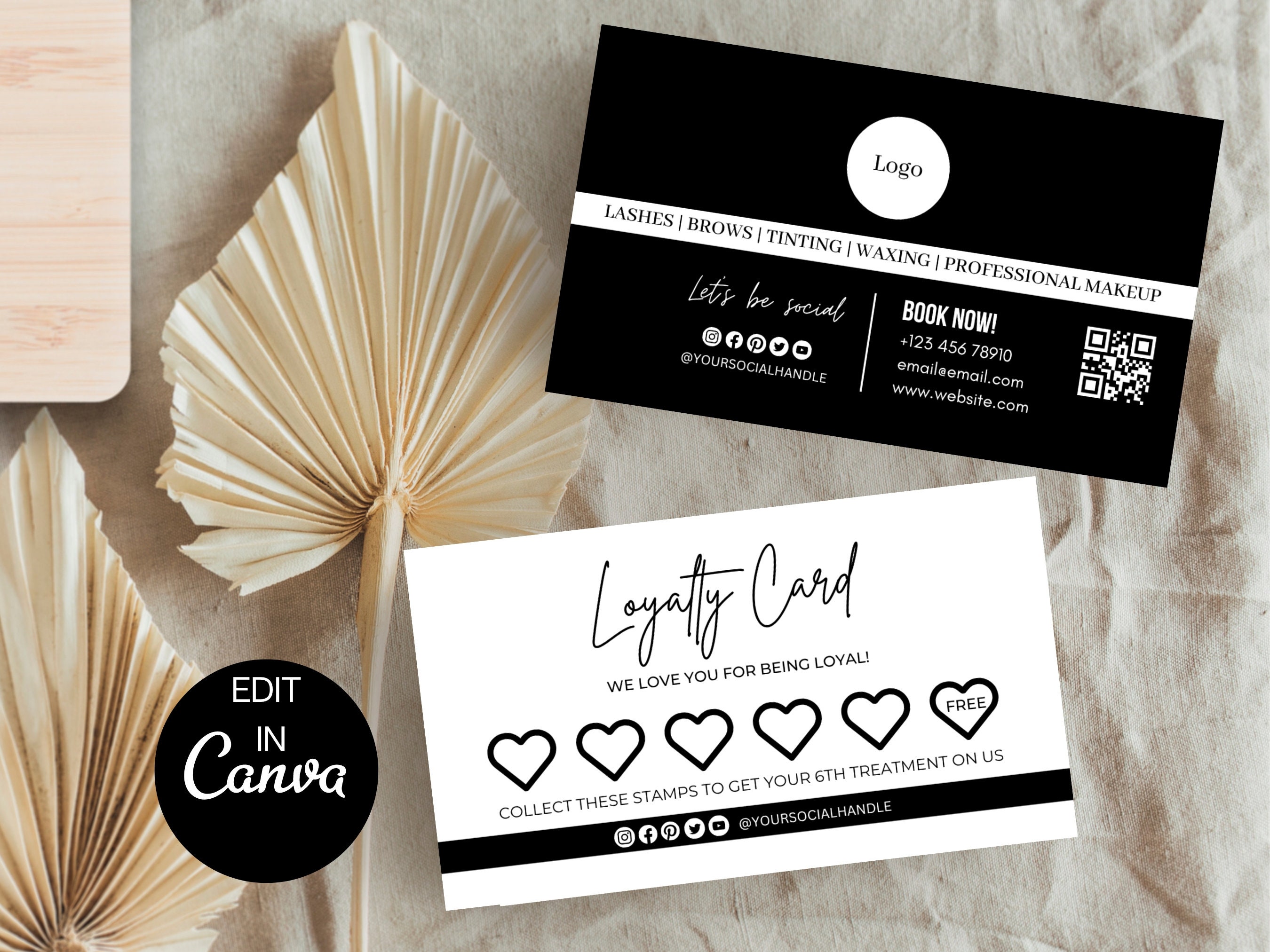 Loyalty Card Template, Modern Customer Loyalty Cards, Editable Rewards ...