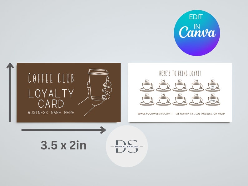 Coffee Shop Loyalty Card, Loyalty Card Template, Customer Loyalty Card ...