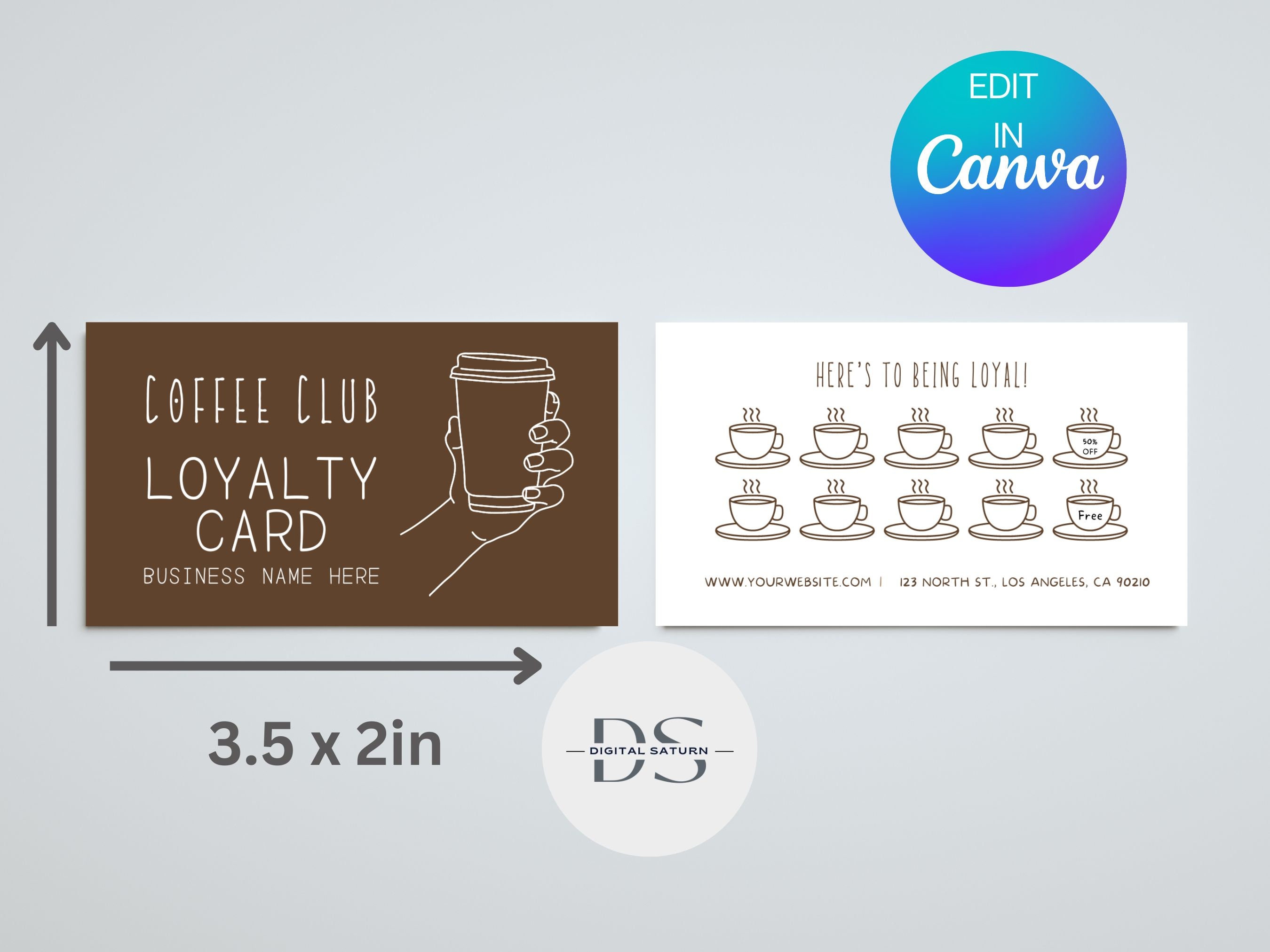 Coffee Shop Loyalty Card, Loyalty Card Template, Customer Loyalty Card ...