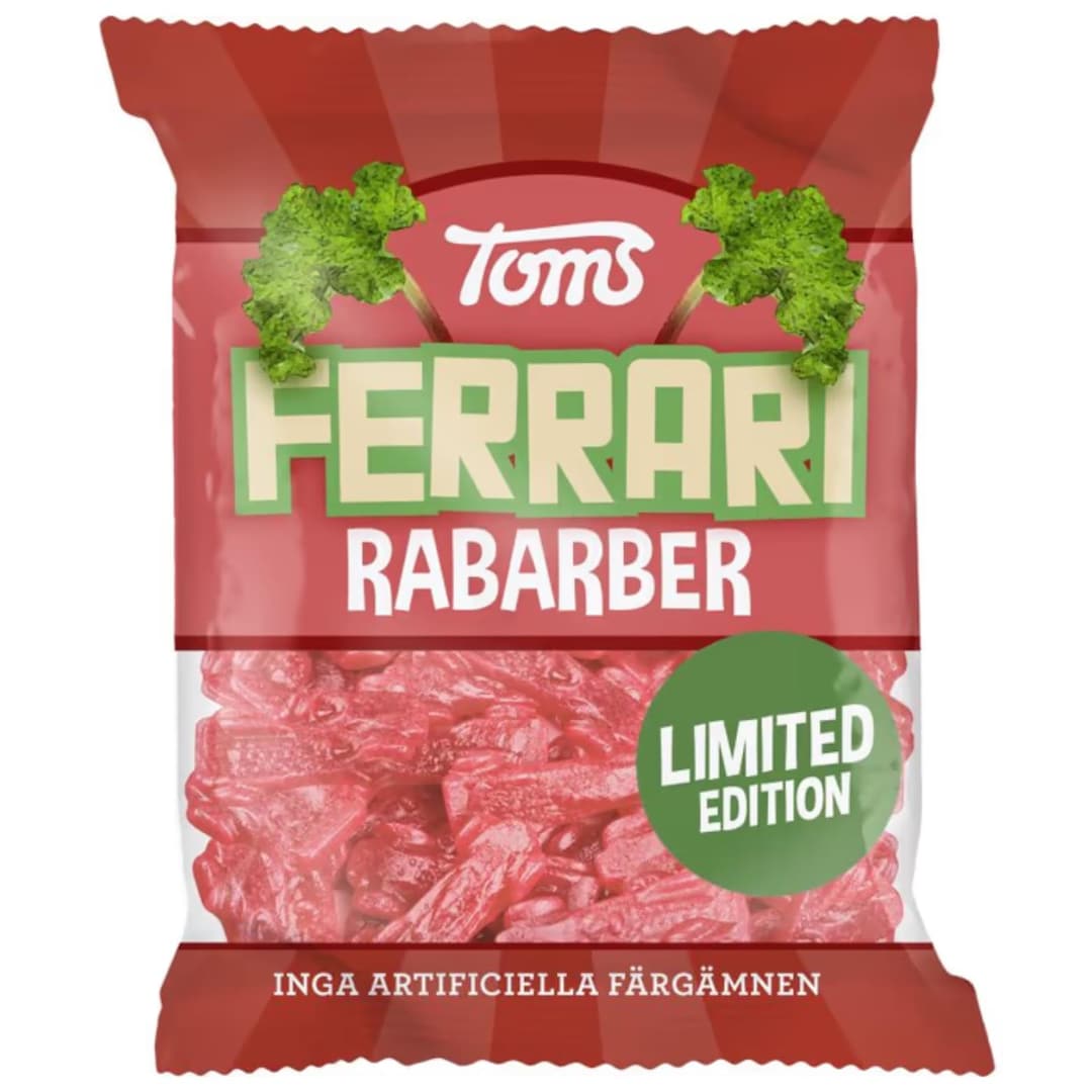 5-pack Ferrari Bilar Rhubarb Candy - 120g Swedish Gummies by Toms, Free ...