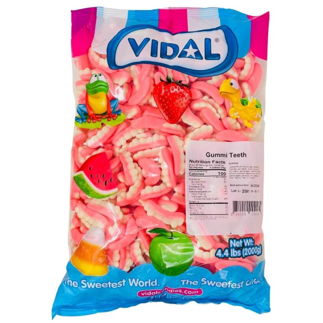 Vidal Jelly Teeth Candy – Fruity Gummy Sweets – Spooky Halloween Teeth ...