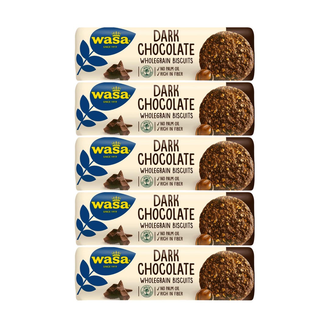 5-pack Wasa Dark Chocolate Crispbread 230g – Crunchy Whole Grain Snack ...