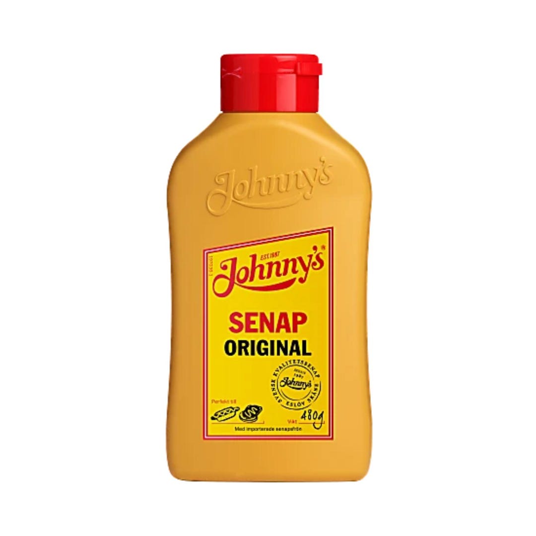 Johnny's Original Mustard 480g - Classic Mild & Sweet Mustard ...