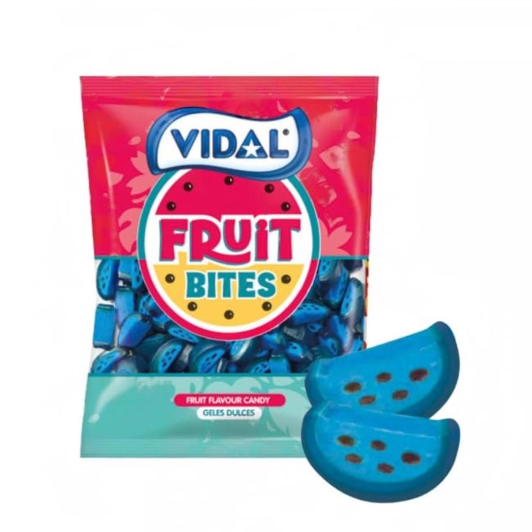 Vidal Blue Raspberry Licorice Slices – Fruity Licorice Gummies, Sweet ...