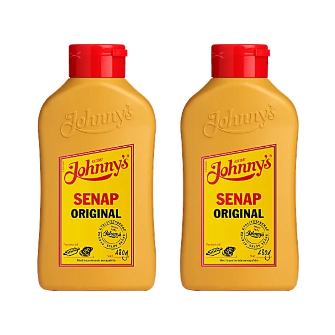 Johnny's Original Mustard 480g - Classic Mild & Sweet Mustard ...