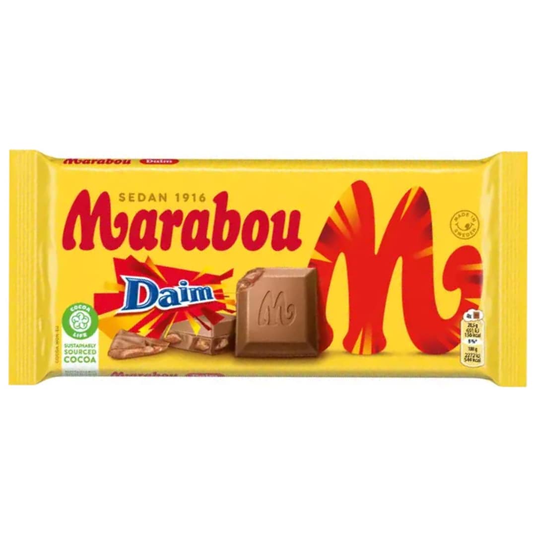 Marabou Daim Chocolate 100g, Swedish Milk Chocolate With Crunchy Daim ...