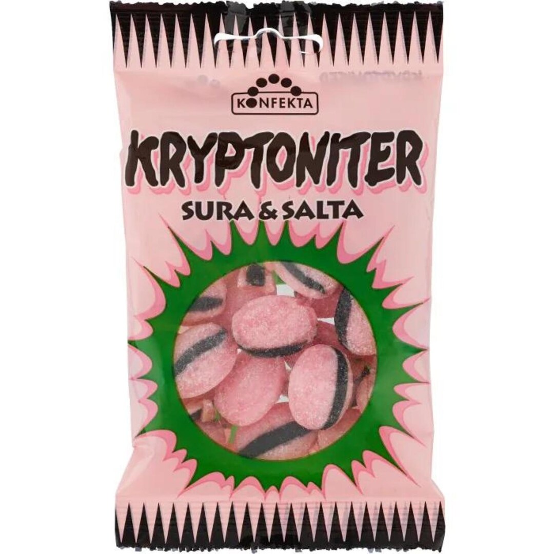 Kryptoniter Sour and Salty Candy 60g, Swedish Konfekta Sweets, Tangy ...