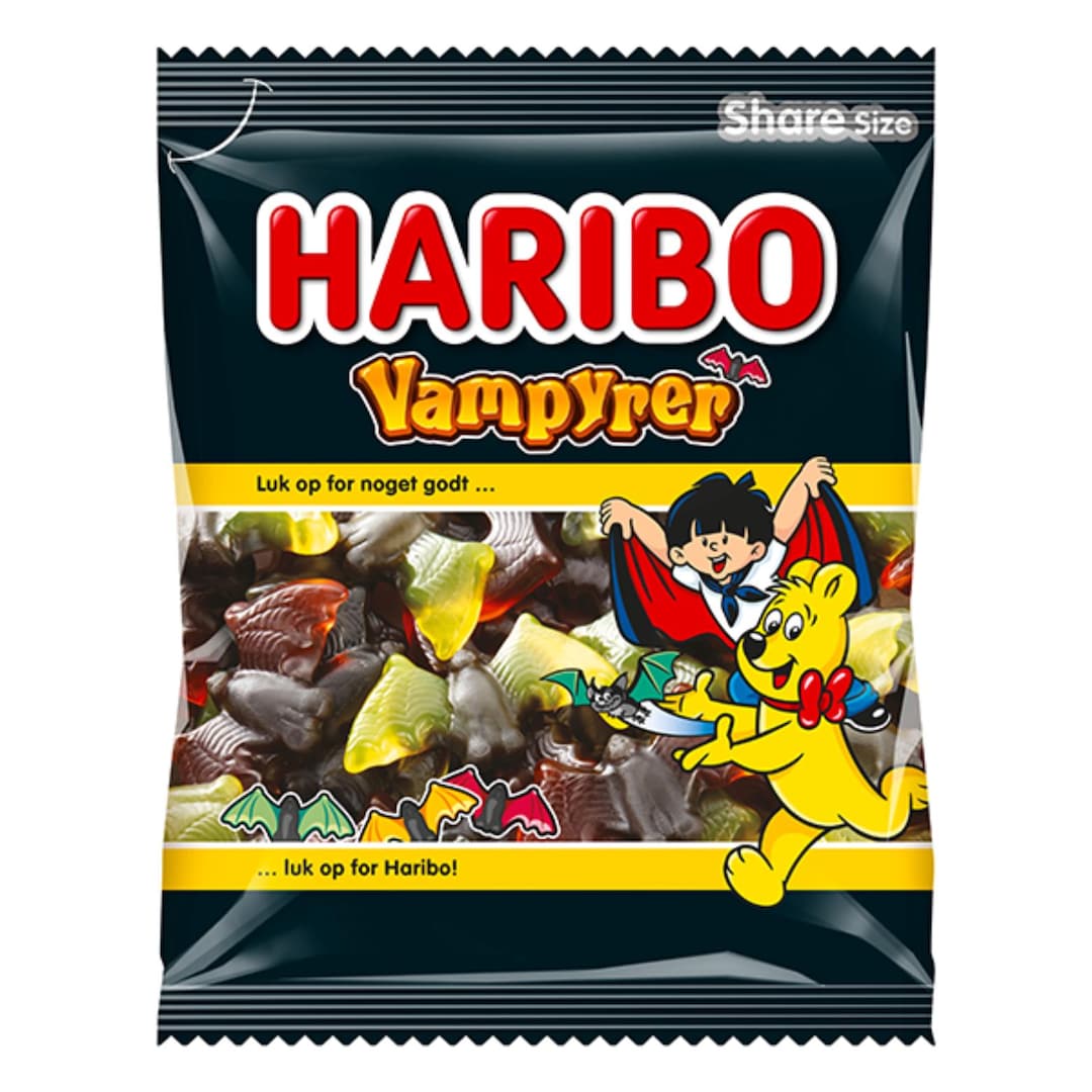 HARIBO Halloween Vampire Gummy Candy , 120g, Sour and Sweet, Vampyrer ...