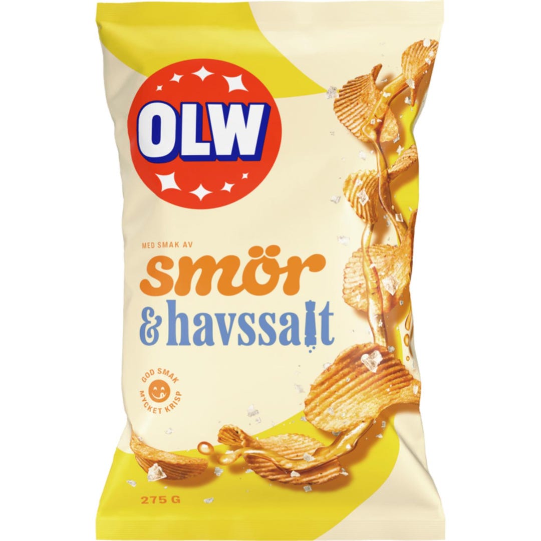 OLW Chips Butter and Sea Salt 275g – Rich & Savory Flavor - Swedish ...