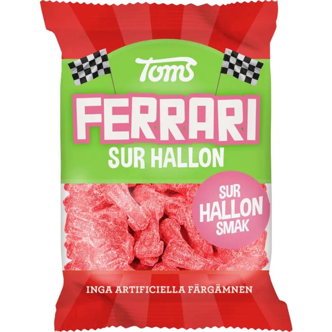 Ferrari Bilar Sour Raspberry Candy - 120g Swedish Treat by Toms - Etsy