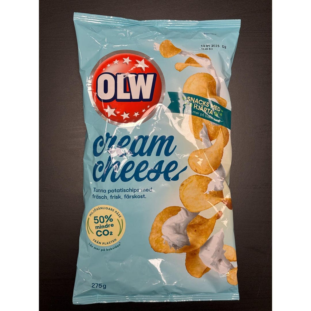 OLW Cream Cheese Thin Potato Chips With Fresh, Creamy Cheese – Light ...