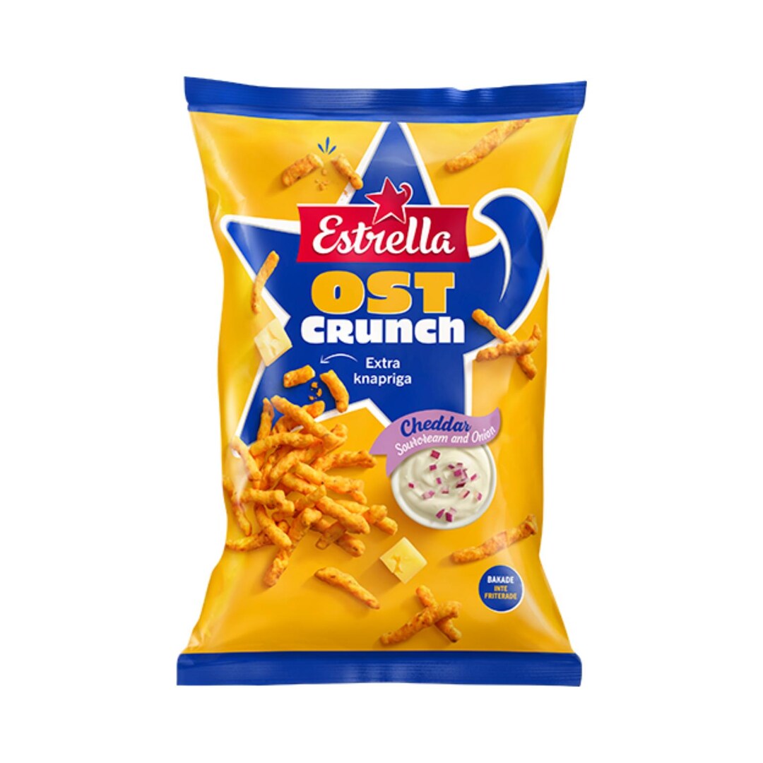Estrella Ostcrunch Cheddar Sour Cream & Onion 200g – Swedish Crunchy ...