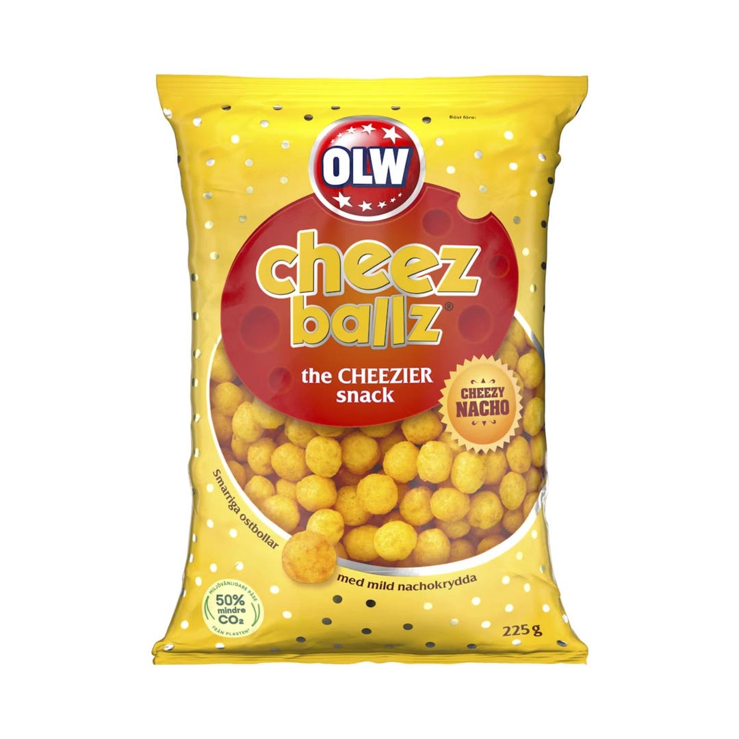 OLW Cheez Ballz 160g - Crispy Cheese-flavored Snacks From Sweden - Etsy