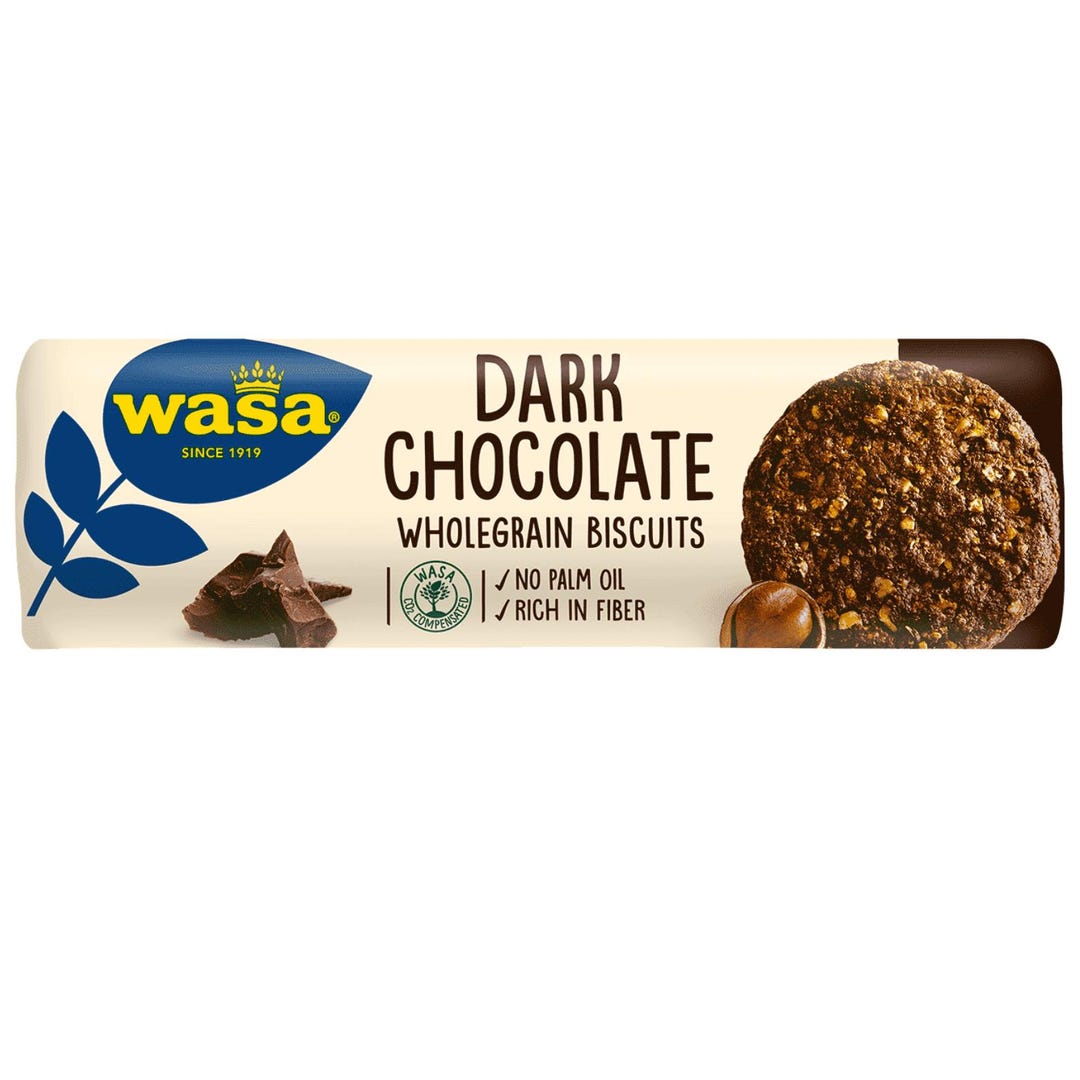 Wasa Dark Chocolate Crispbread 230g – Crunchy Whole Grain Snack With ...