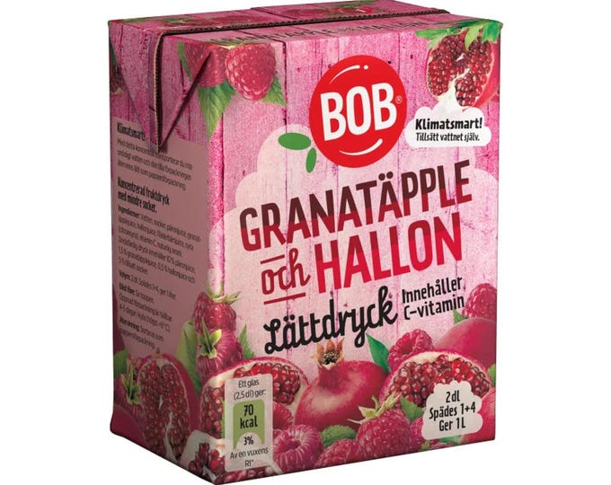 BOB Light Pomegranate and Raspberry Drink Concentrate 2dl – Fruity ...
