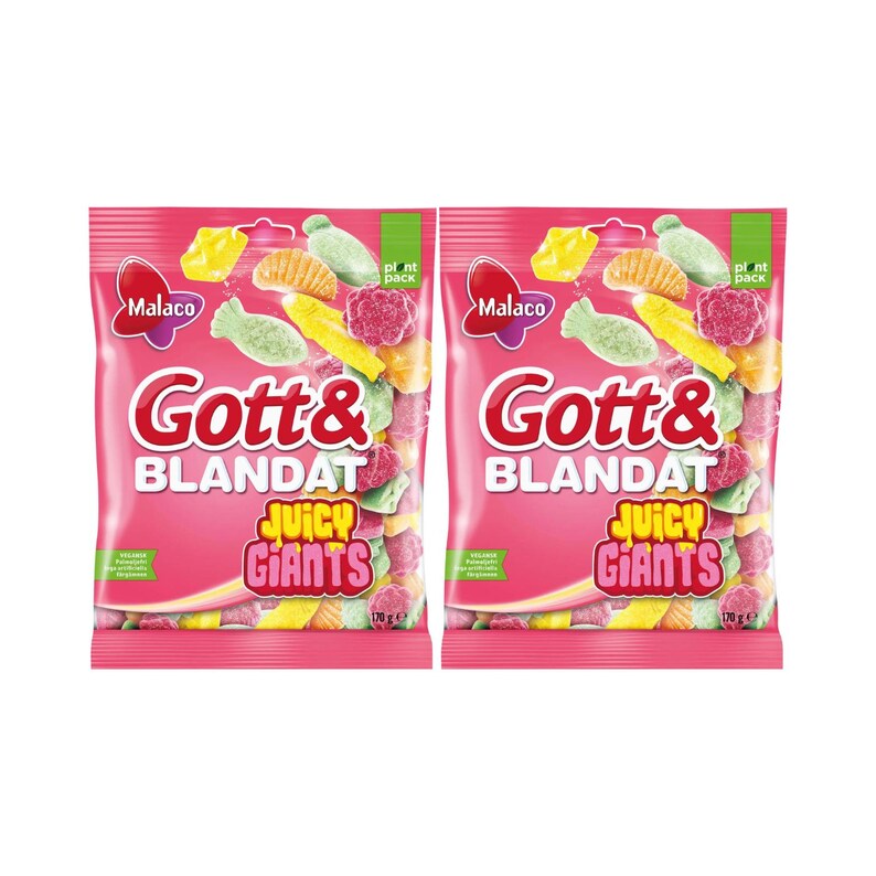 Juicy Giants Gummies 170g - Swedish Fruity Candy - Malaco Gott ...