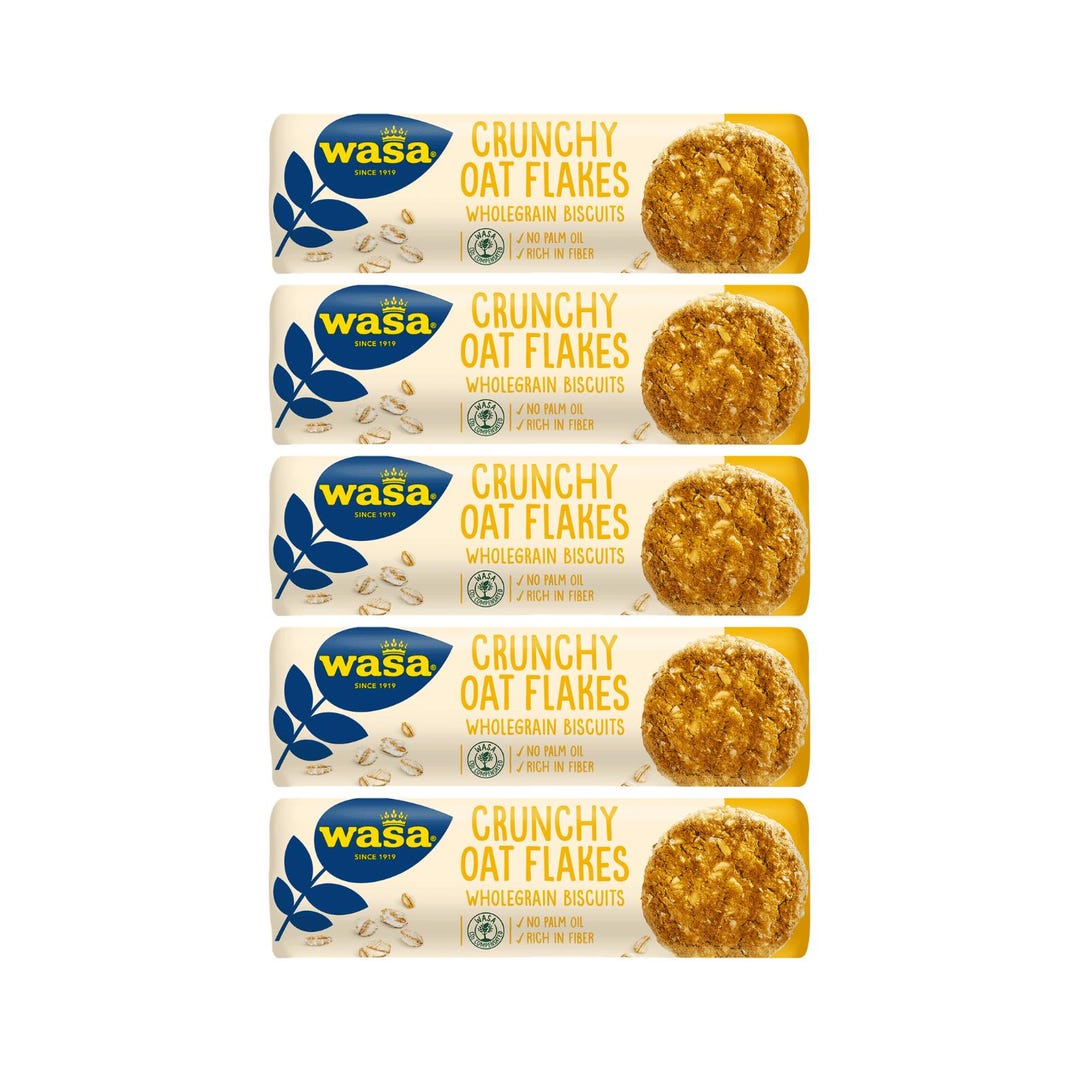 5-pack Crunchy Oat Flakes Crisp Bread 250g – Swedish Healthy Snack ...