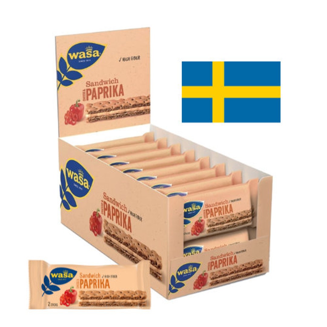 Wasa Sandwich Cheese & Paprika 24-pack Healthy Vegan Snack, Swedish Crispbread - Etsy